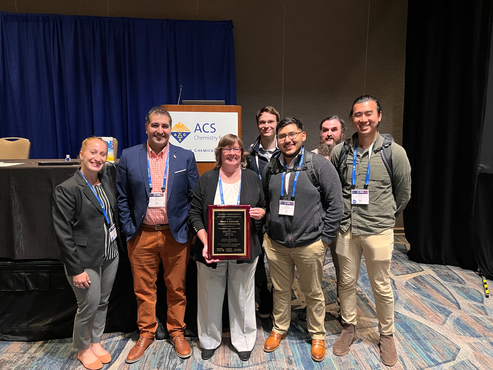 Karen McDonald is presented with the Daniel I.C. Wang award at ACS in ...